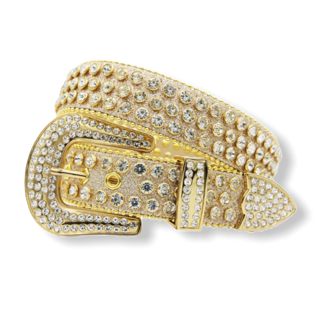 DNA Premium Studded Rhinestone Belt Gold – On Time Fashions Savannah
